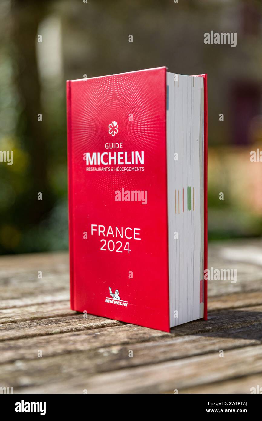Tours, France. 19th Mar, 2024. The printed version of the 2024 Michelin ...