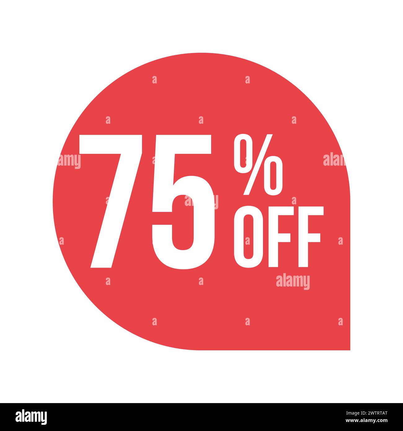 red 75 percent discount label on white background Stock Vector Image ...