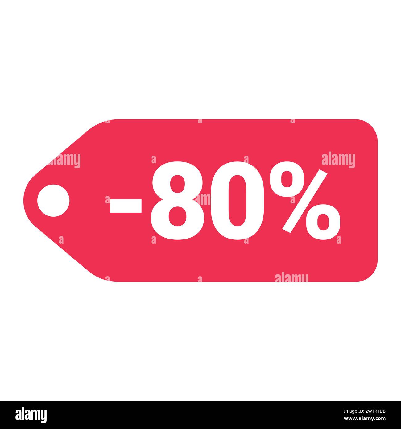 red 80 percent discount label on white background Stock Vector Image ...