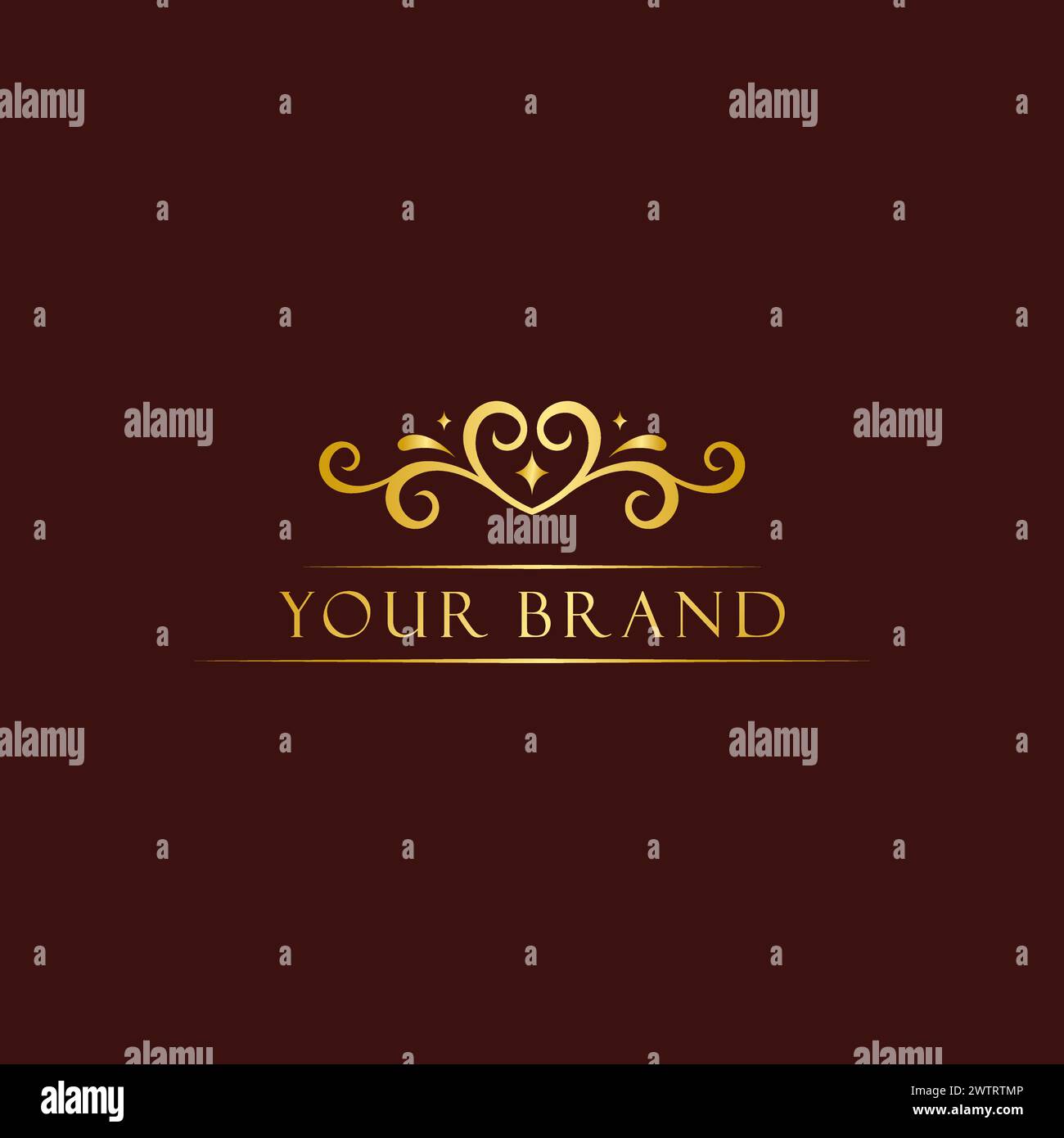 Love Floral Vintage Motif Logo. Wedding Logo Stock Vector Image & Art ...