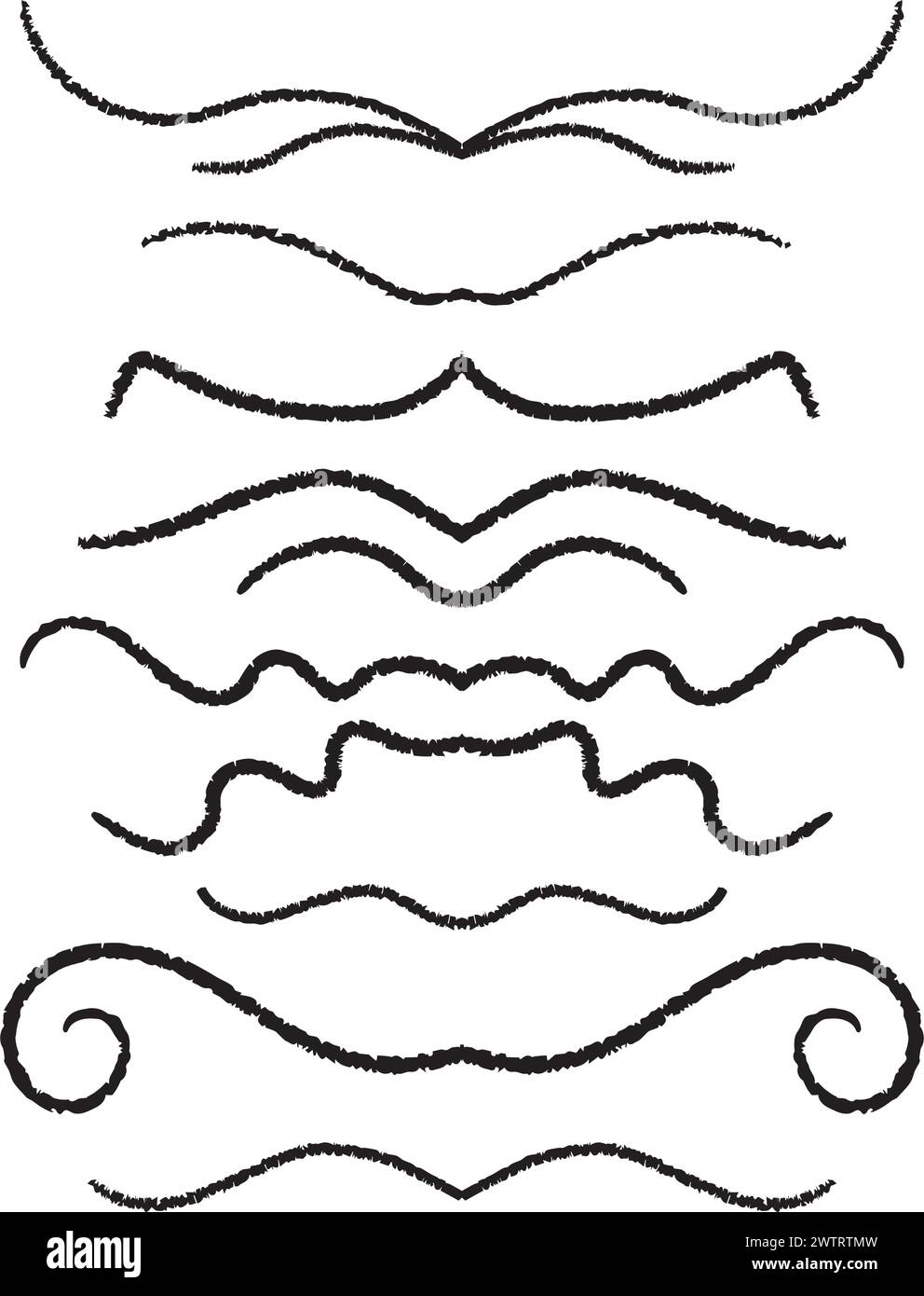 Hand drawn divider icon vector illustration design element of swish ...