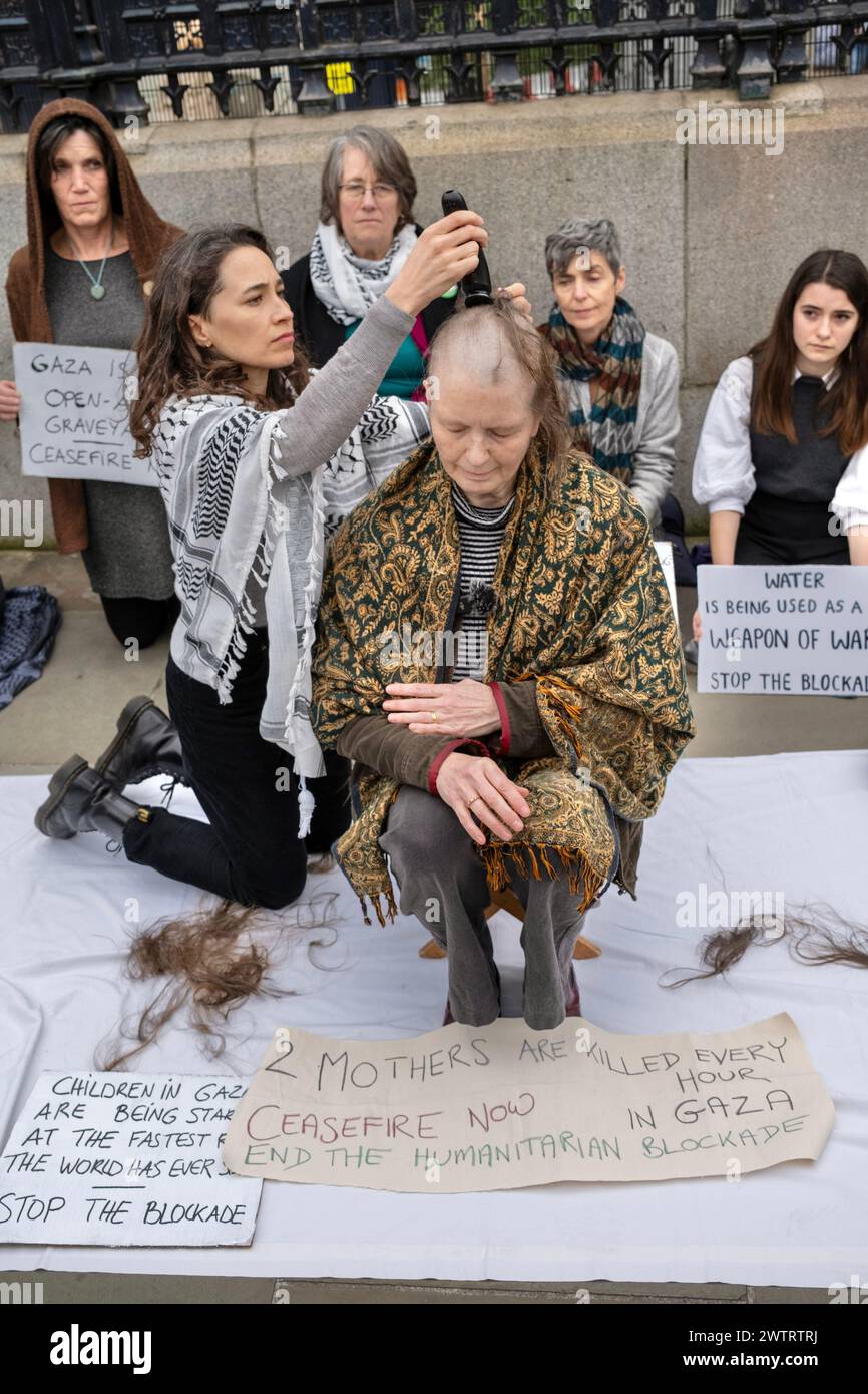 London Uk 19th March 2024 A Group Of Activists Shave Their Heads
