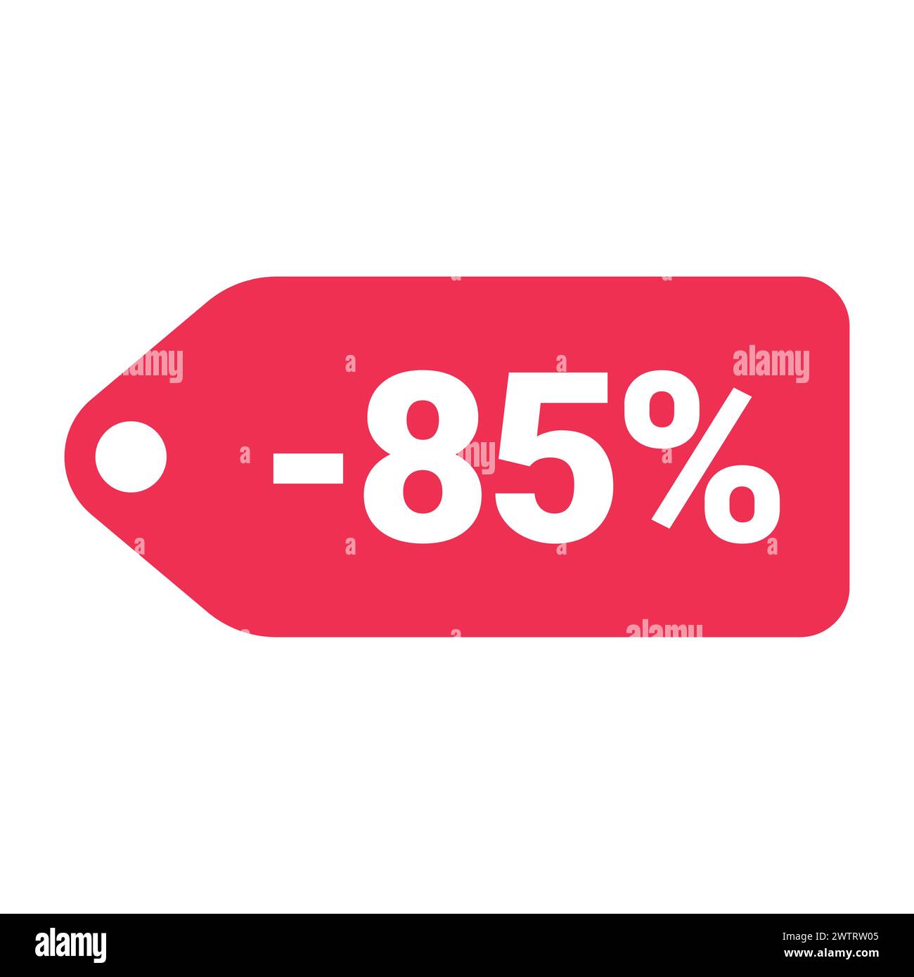 red 85 percent discount label on white background Stock Vector Image ...