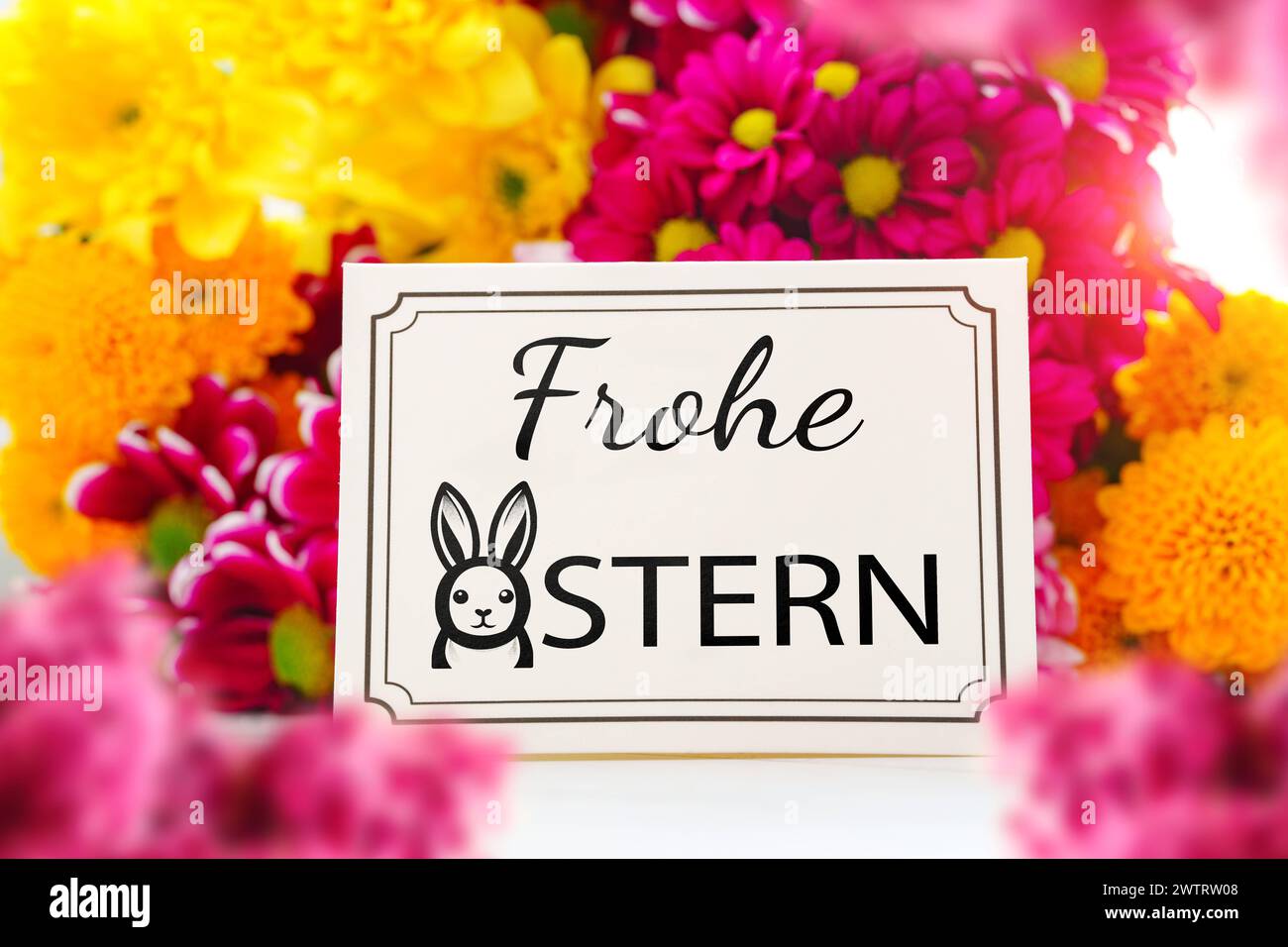 March 19, 2024: Happy Easter Greeting on a greeting card with Easter ...