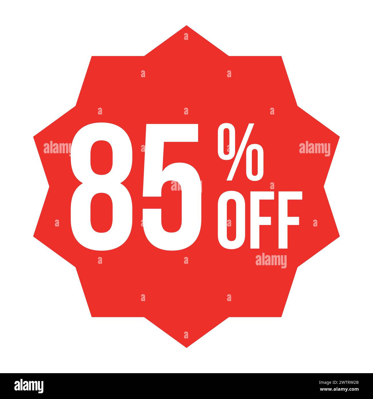 red 85 percent discount label on white background Stock Vector Image ...