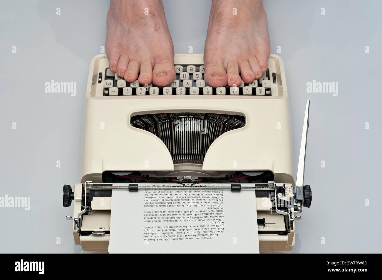 typing using feet Stock Photo - Alamy