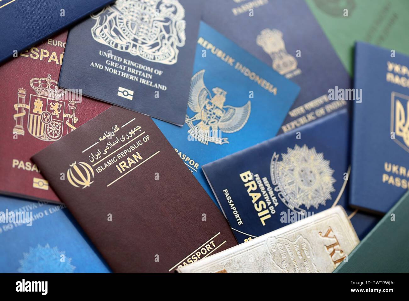 Bunch of passports hi-res stock photography and images - Alamy