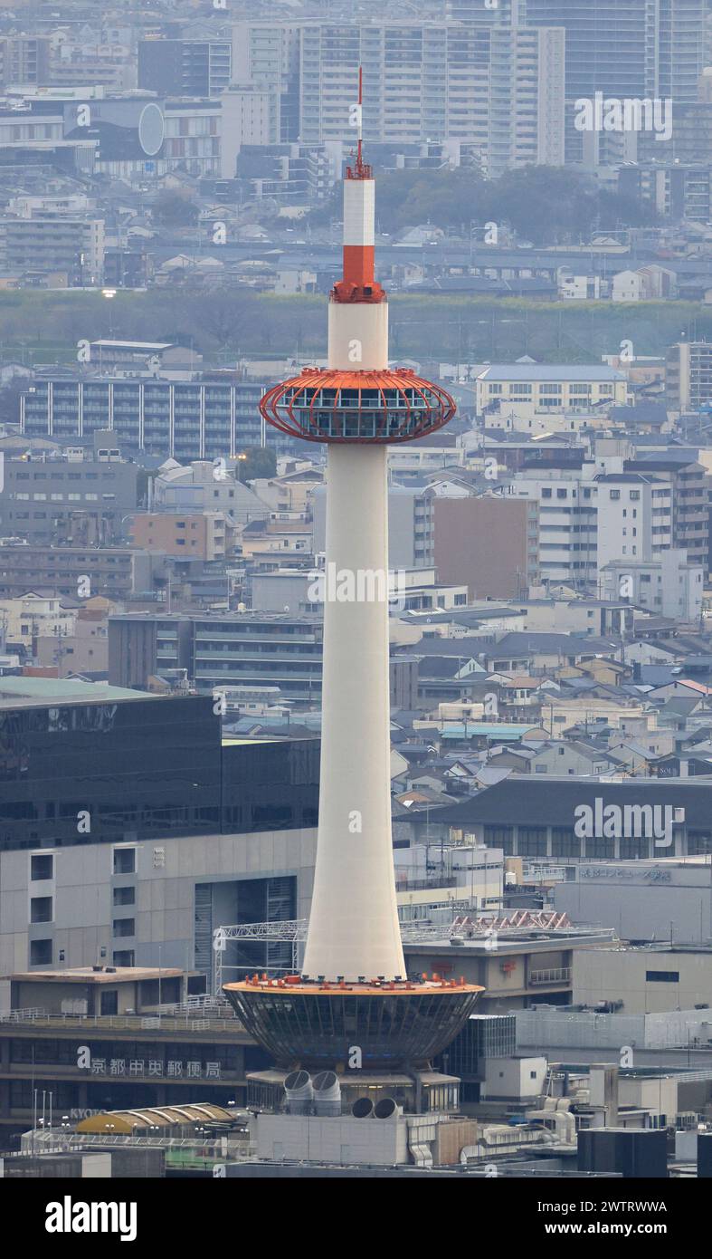 Kyoto Tower, a 100-meter observation deck is seen in Shimogyo Ward ...