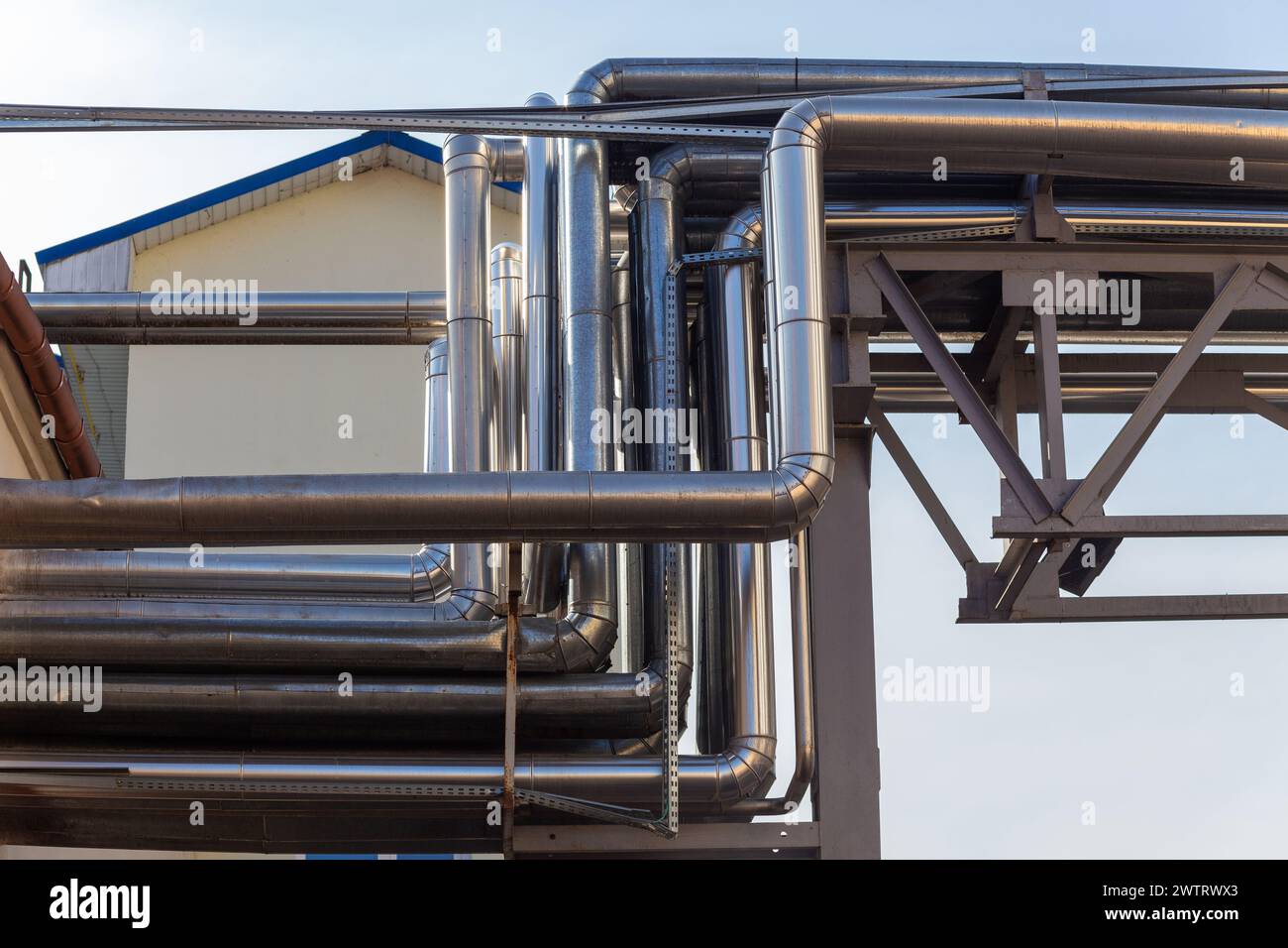 Plant pipes factory on sky hi-res stock photography and images - Alamy