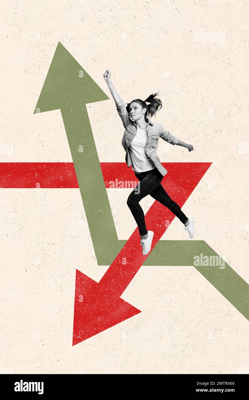 Photo collage business concept illustration of young successful trader ...