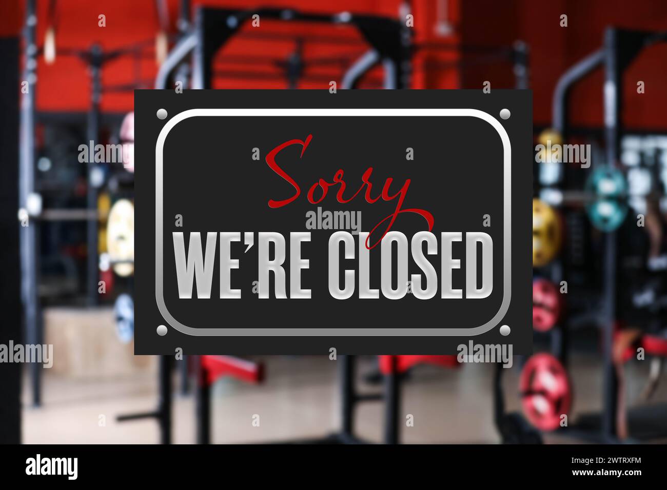 Sorry we are closed sign against blurred background Stock Photo - Alamy