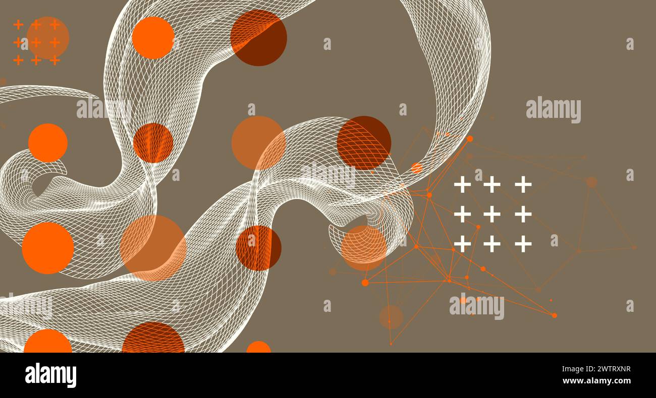 The abstract wave is made in a frame style. Template for science and ...