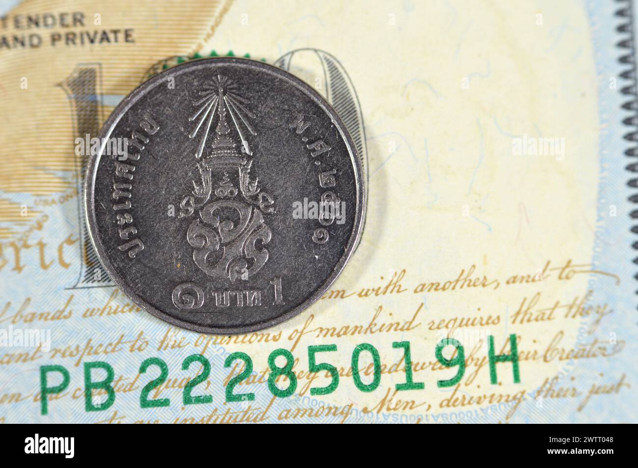 one Baht Thai coin features Bust facing left of Maha Vajiralongkorn ...
