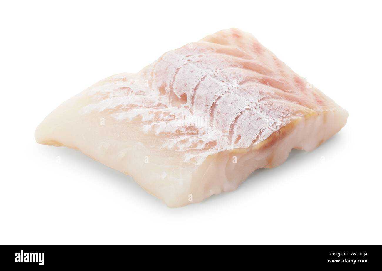 Piece of fresh raw cod isolated on white Stock Photo - Alamy