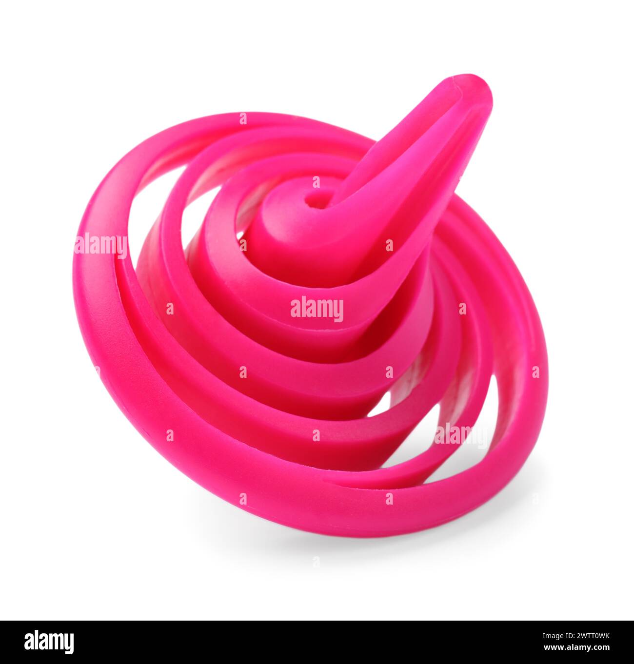 One pink spinning top isolated on white Stock Photo - Alamy