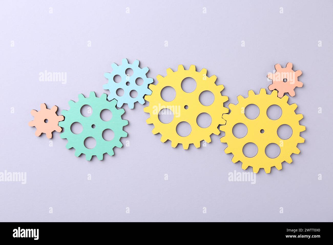 Business process organization and optimization. Scheme with colorful ...