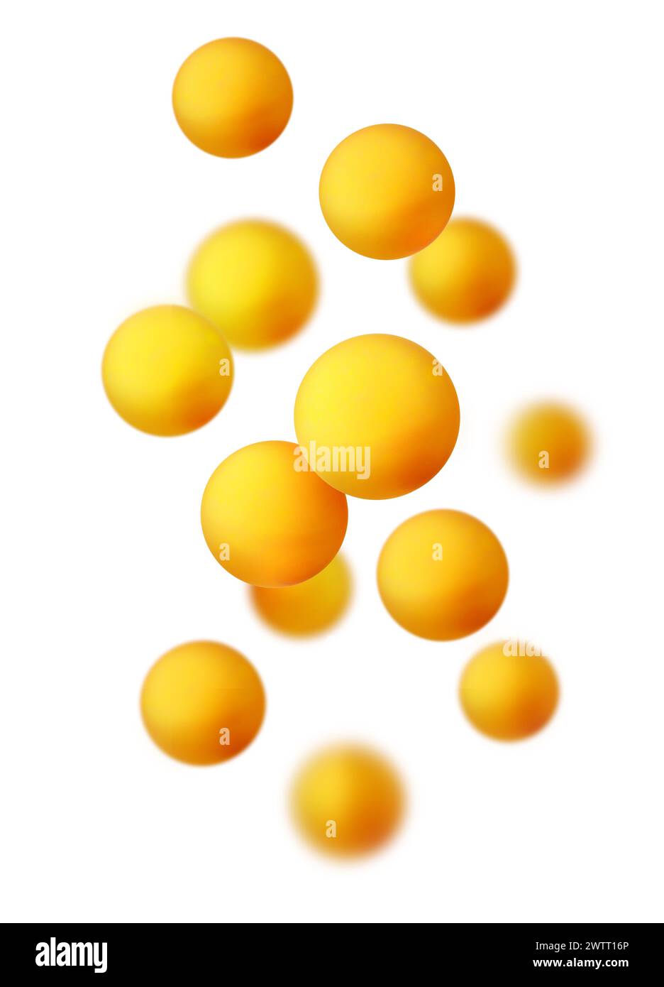 Table tennis balls falling on white background Stock Photo - Alamy