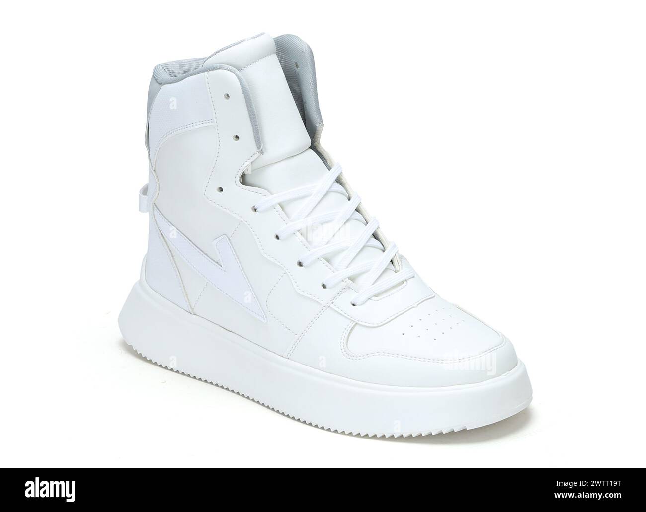high top ankle sneakers isolated on white background Stock Photo - Alamy