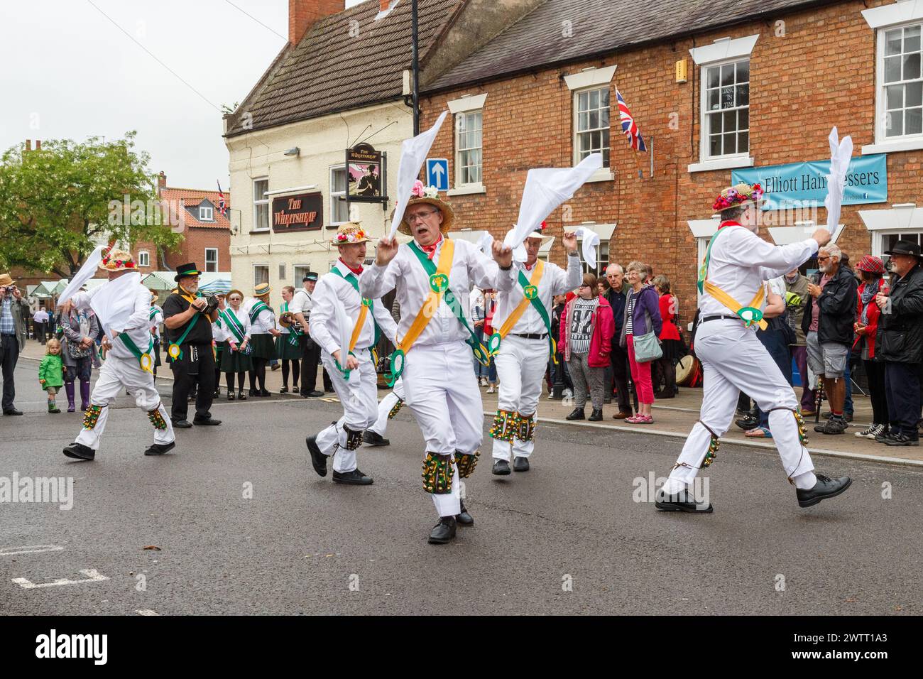 Lincoln and Micklebarrow Morris Men dancing in the Street at the ...