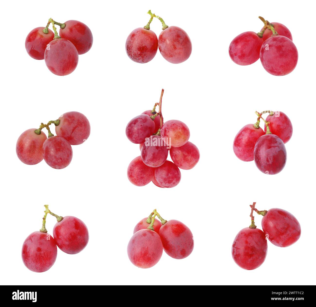 Delicious fresh red grapes isolated on white, set Stock Photo - Alamy