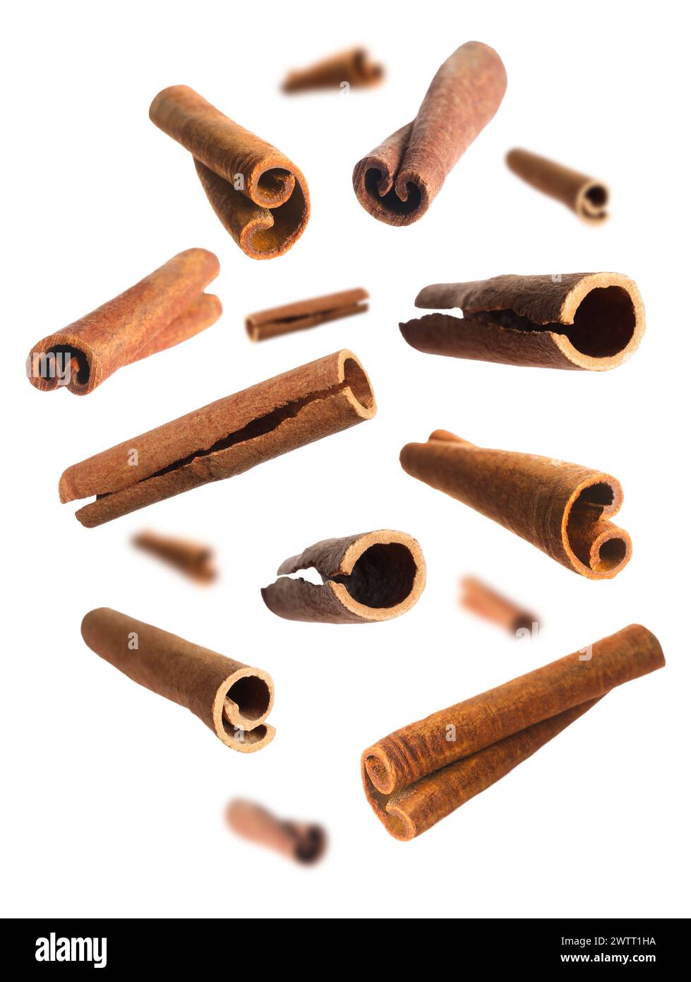 Aromatic dry cinnamon sticks on white background Stock Photo - Alamy