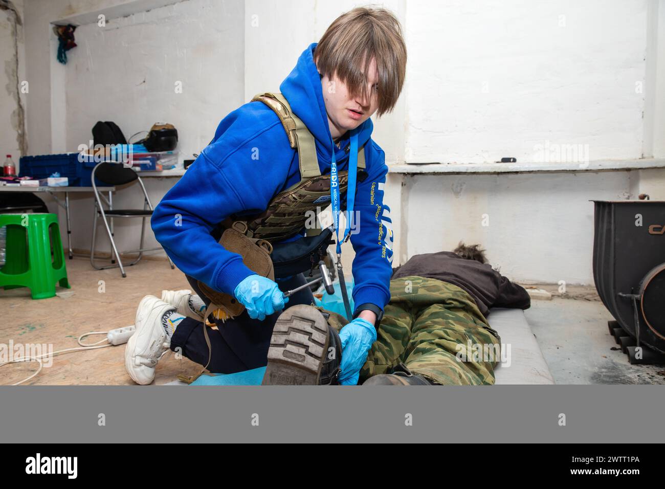 Chasiv Yar, Donetsk Region, Ukraine. 9th Mar, 2024. A doctor from the ...