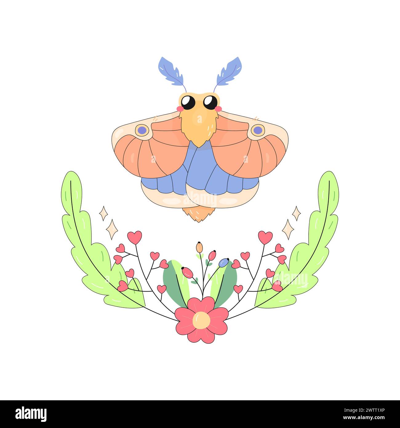 Dryocampa, cute maple moth, cartoon,concept for t-shirt print, design ...