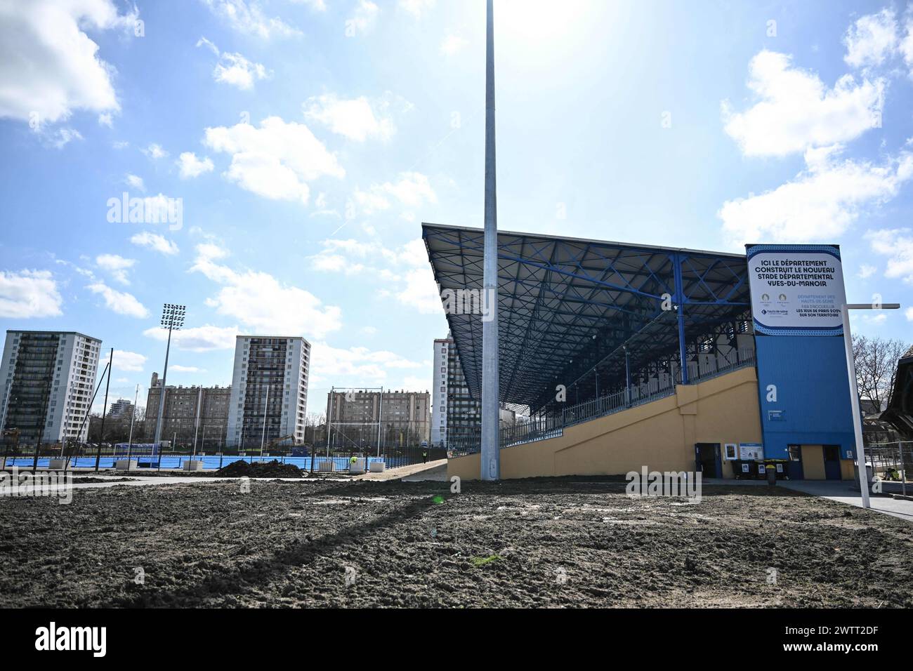 Illustration of the iconic Yves-du-Manoir stadium on March 19, 2024 ...