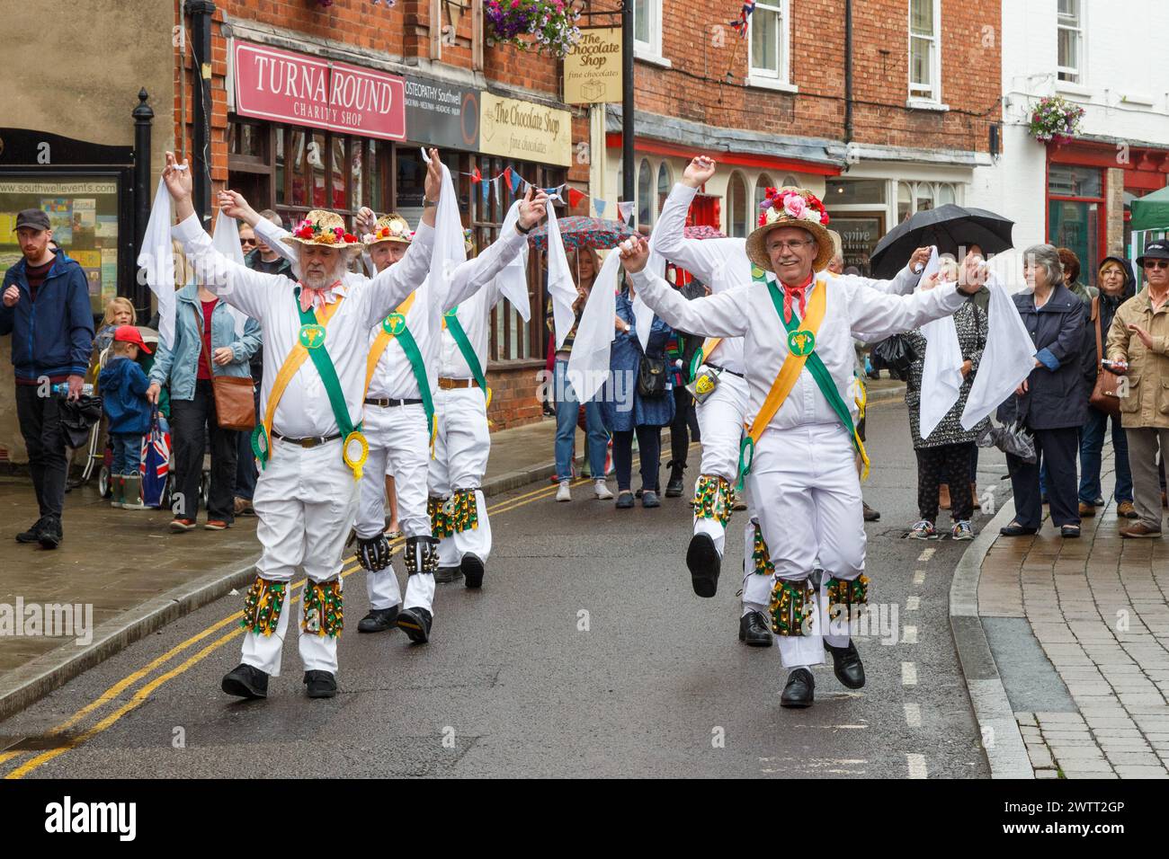 Lincoln and Micklebarrow Morris Men dancing in the Street at the ...