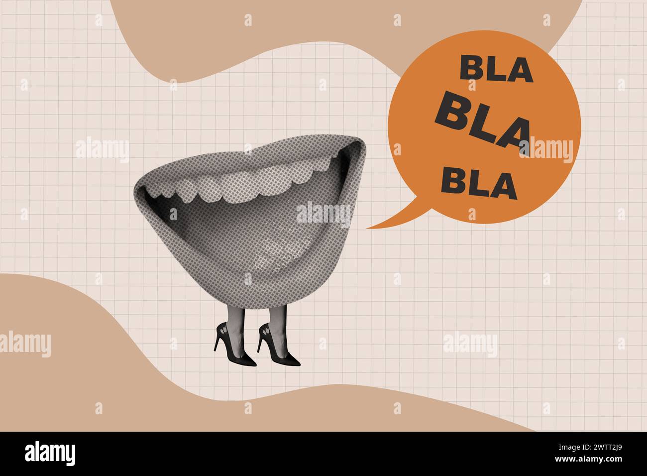 Composite trend artwork sketch image 3D photo collage of faceless huge ...