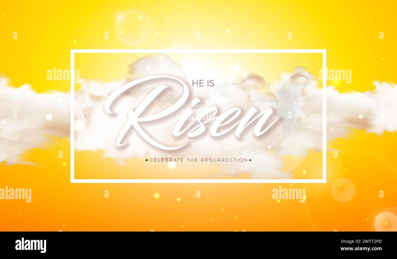 Easter Holiday Illustration with Cloud on Sunny Sky Background. He is ...