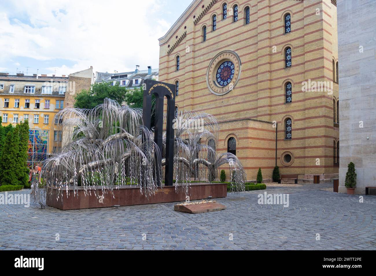 The Emmanuel Tree at Dohány Synagogue inscribed with the names of local ...