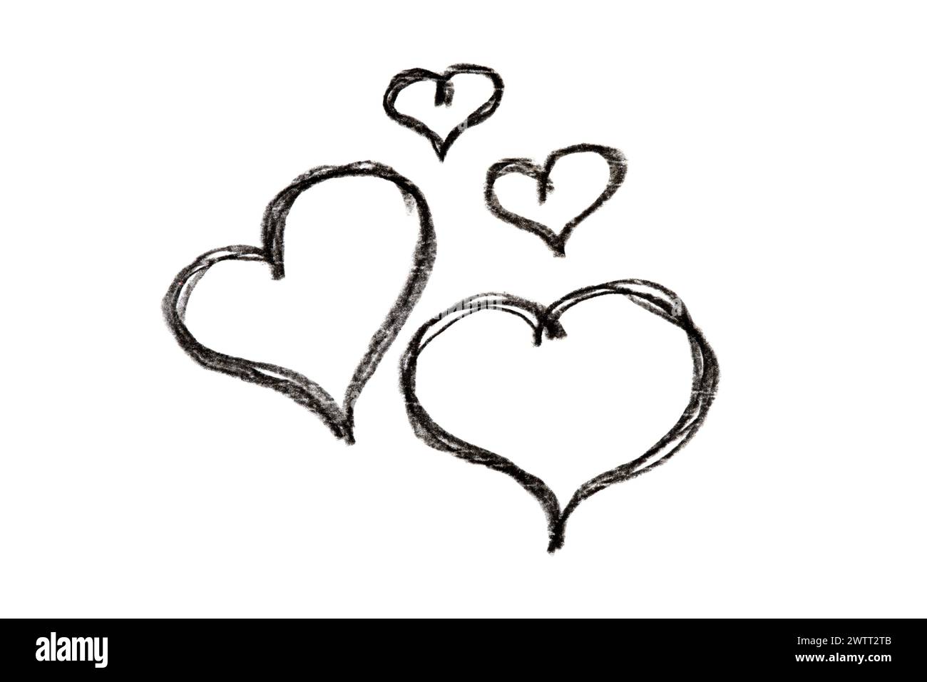 Black crayon heart drawing hi-res stock photography and images - Alamy