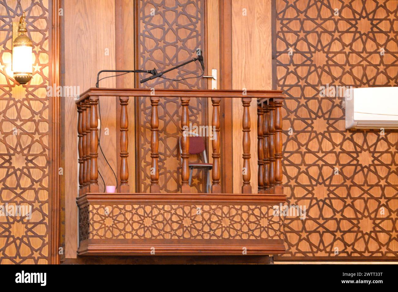The interior of a grand large mosque in Cairo, a new mosque masjid for ...