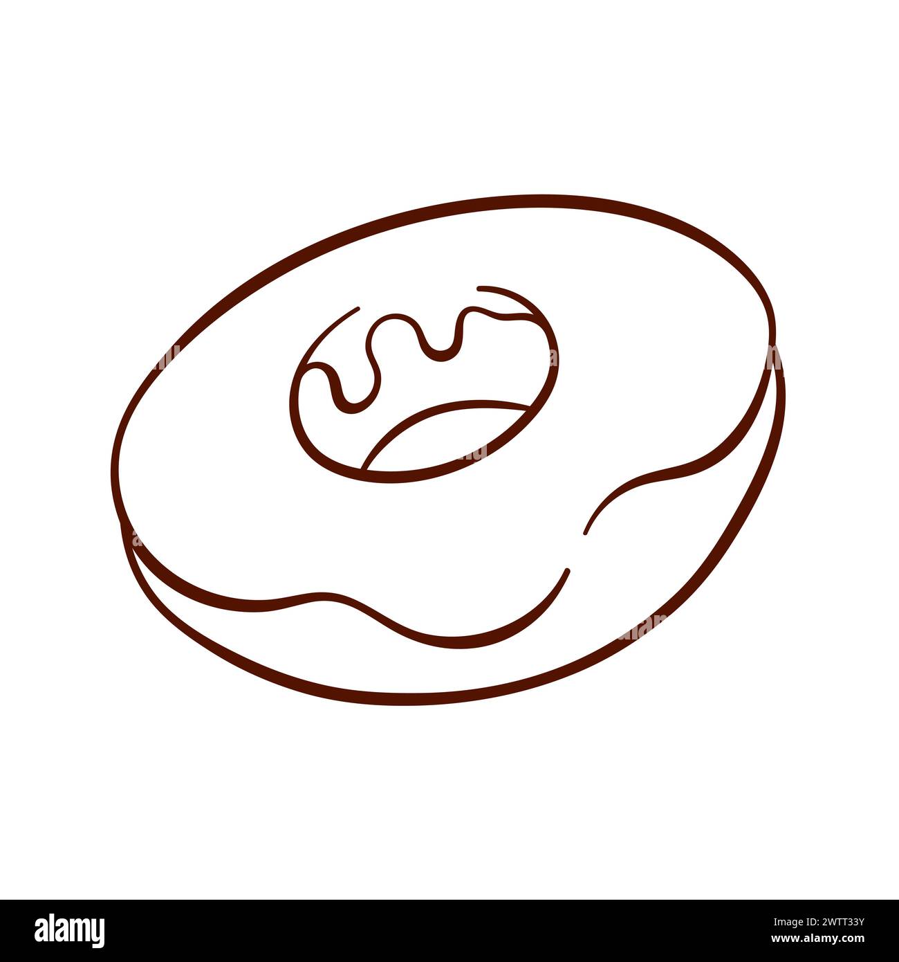 Simple donut icon in line art style. Logo for bakery, menu, restaurant ...