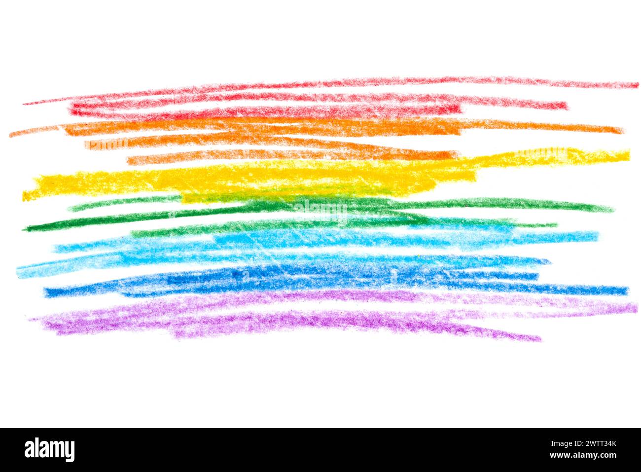 A rainbow drawn with colored pencils Stock Photo - Alamy