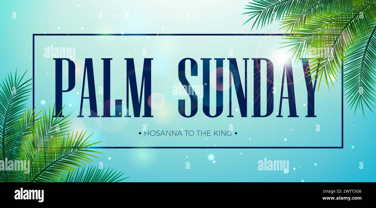 Palm Sunday Illustration for Christian Religious Occasion with Palm ...