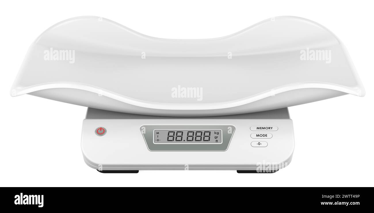 Digital Baby Scales Weight, 3D rendering isolated on white background ...