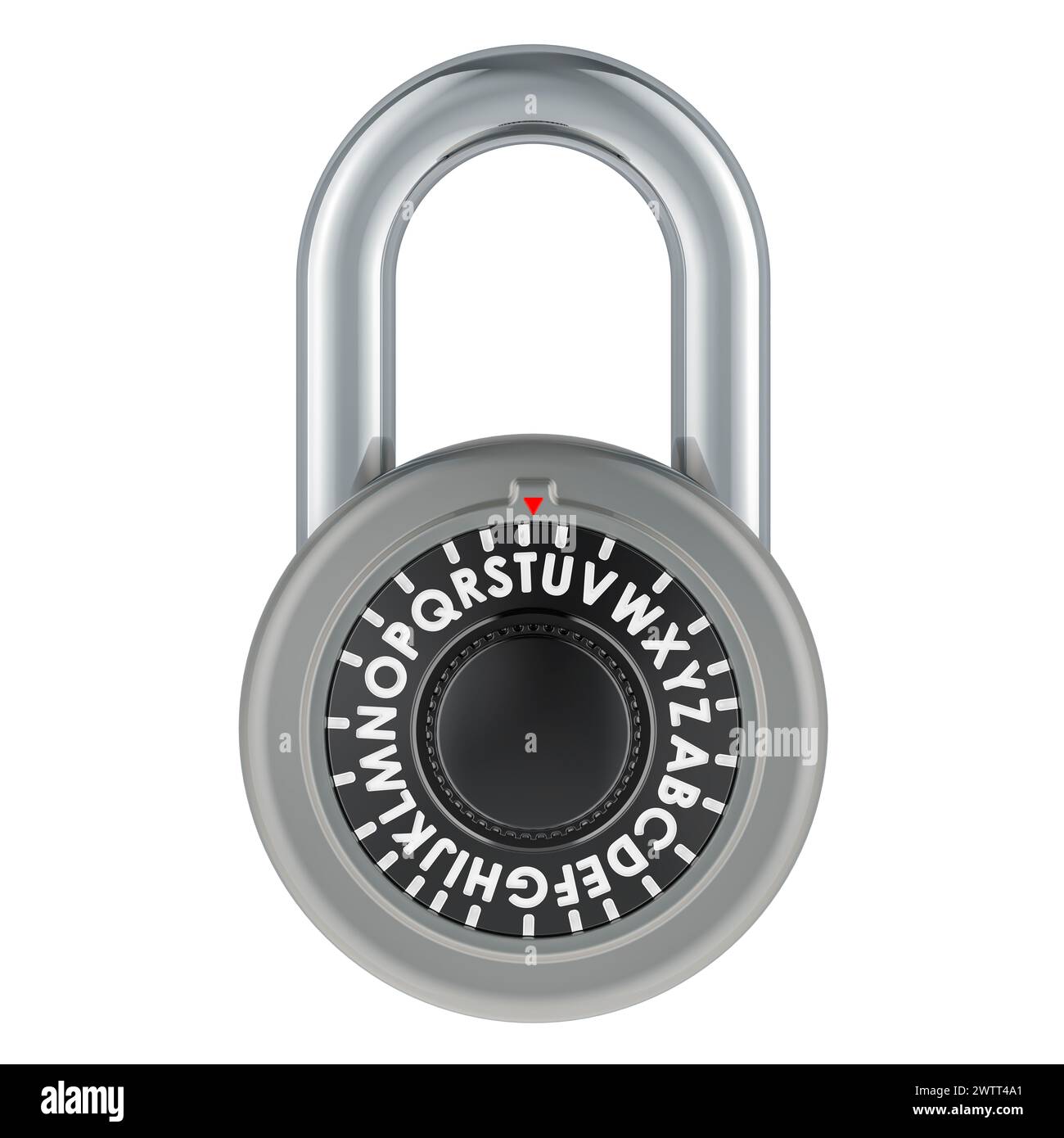 Letter Lock Combination Padlock. 3D rendering isolated on white ...