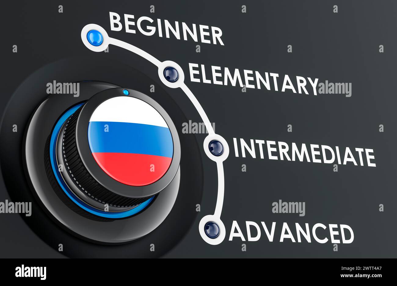 Russian levels, learning and improvement Russian language, concept with ...