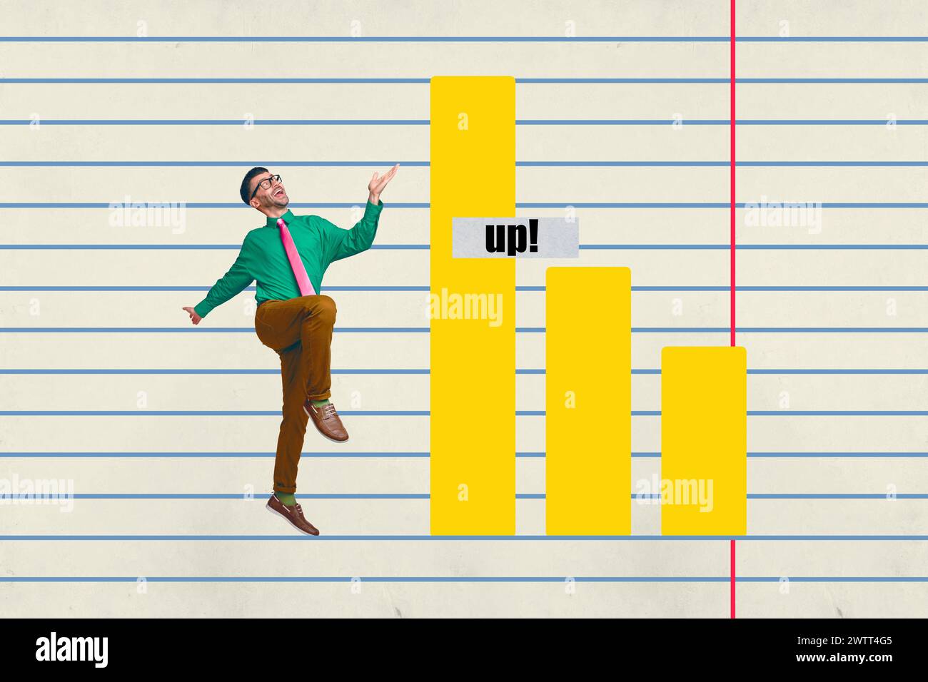 Composite trend artwork sketch image 3D photo collage of young office ...