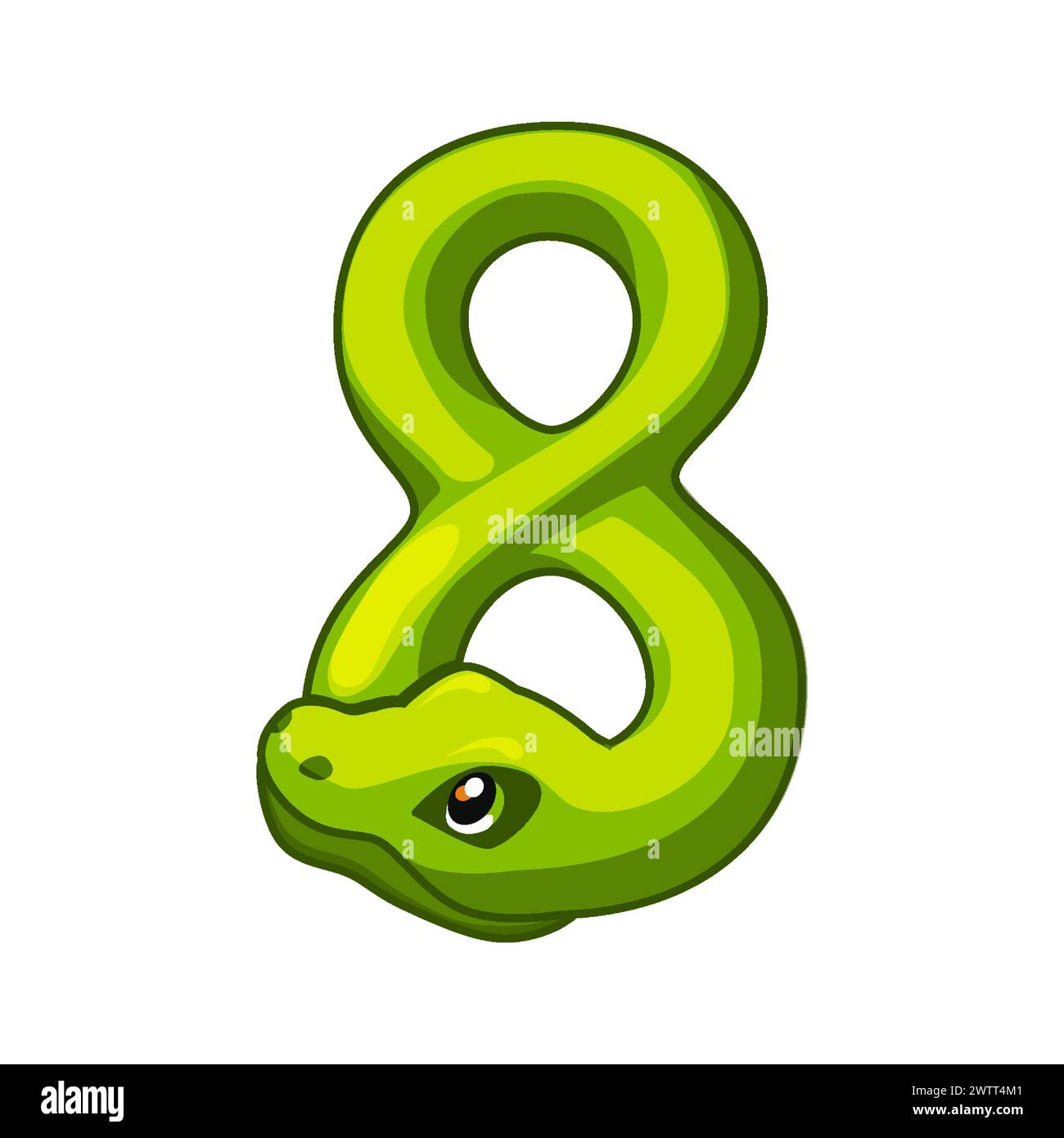 Snake font. Digit 8. Cartoon Eight number Stock Vector Image & Art - Alamy