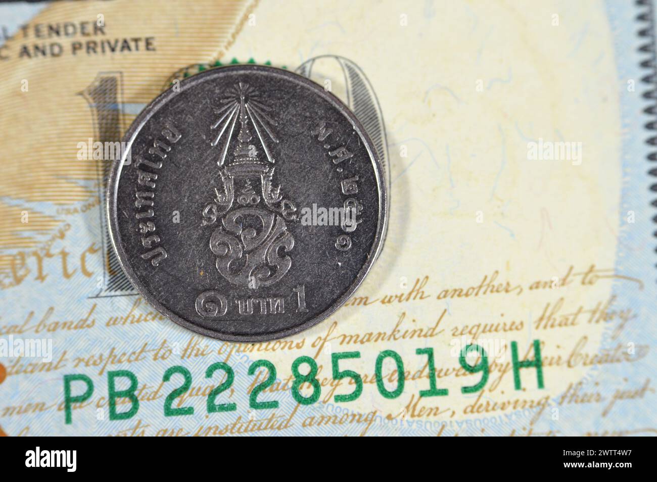 one Baht Thai coin features Bust facing left of Maha Vajiralongkorn ...