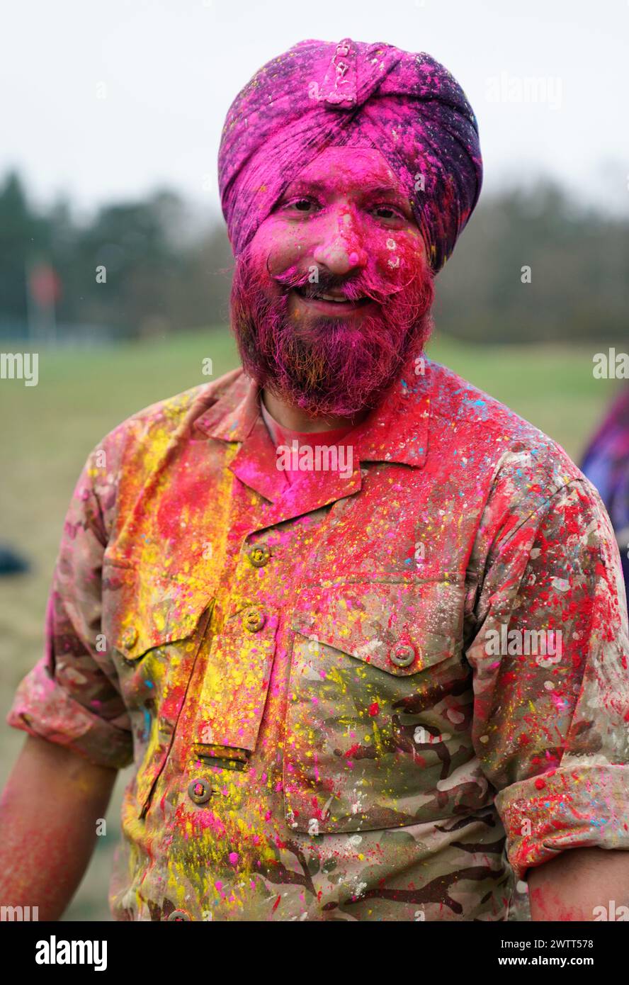 Corporal MS Lilly poses for a photograph with powdered paint on his ...