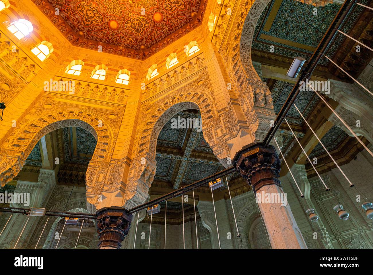 Interior details of Abu al Abbas al Mursi Mosque in Alexandria, Egypt ...