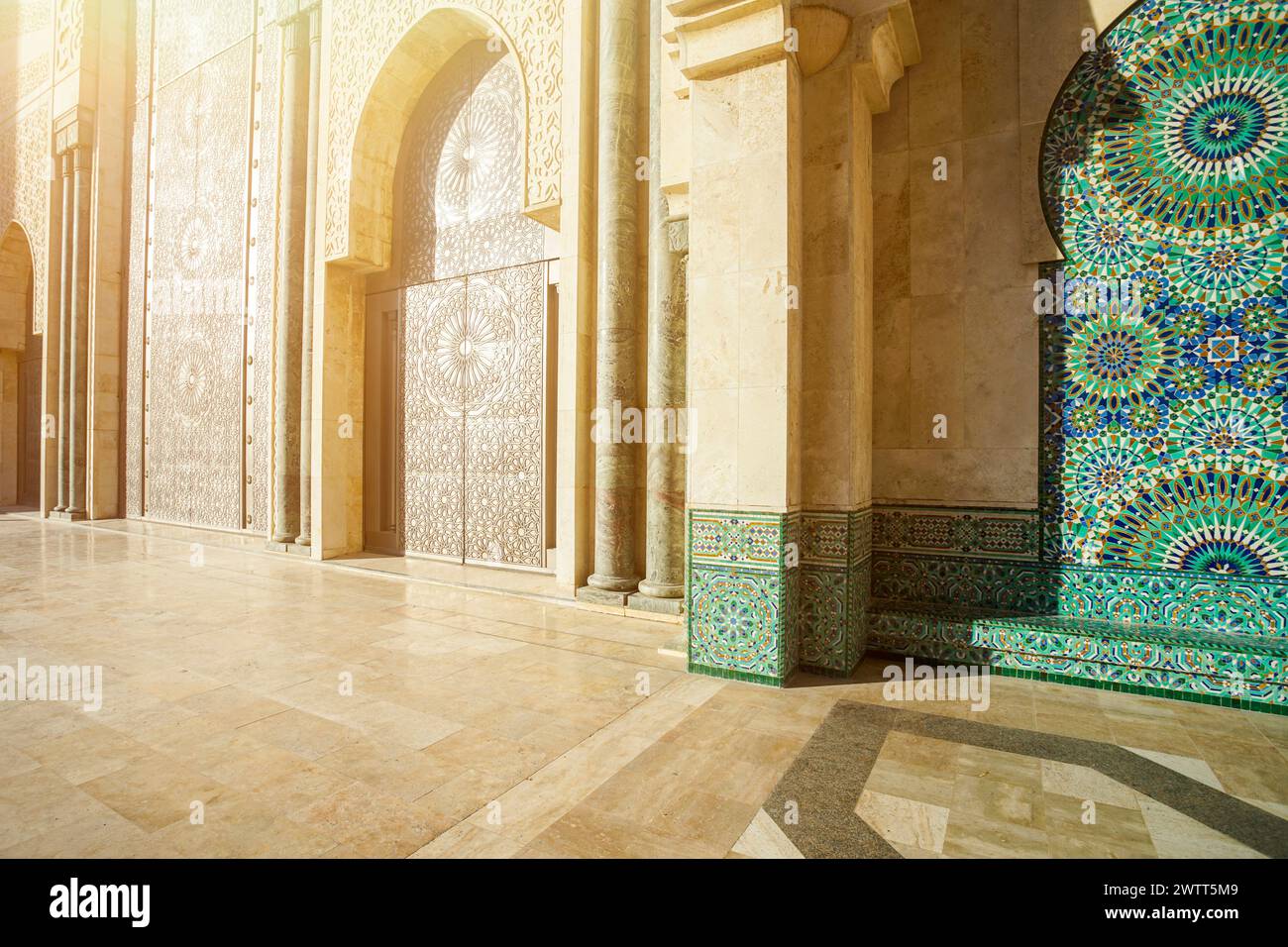 decorative ornaments at Casablanca Grand Moche mosque in Morocco Stock ...