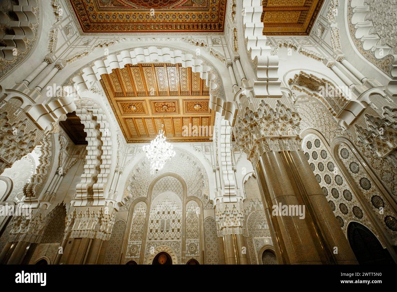 Interior of Casablanca Grand Moche mosque in Morocco Stock Photo - Alamy