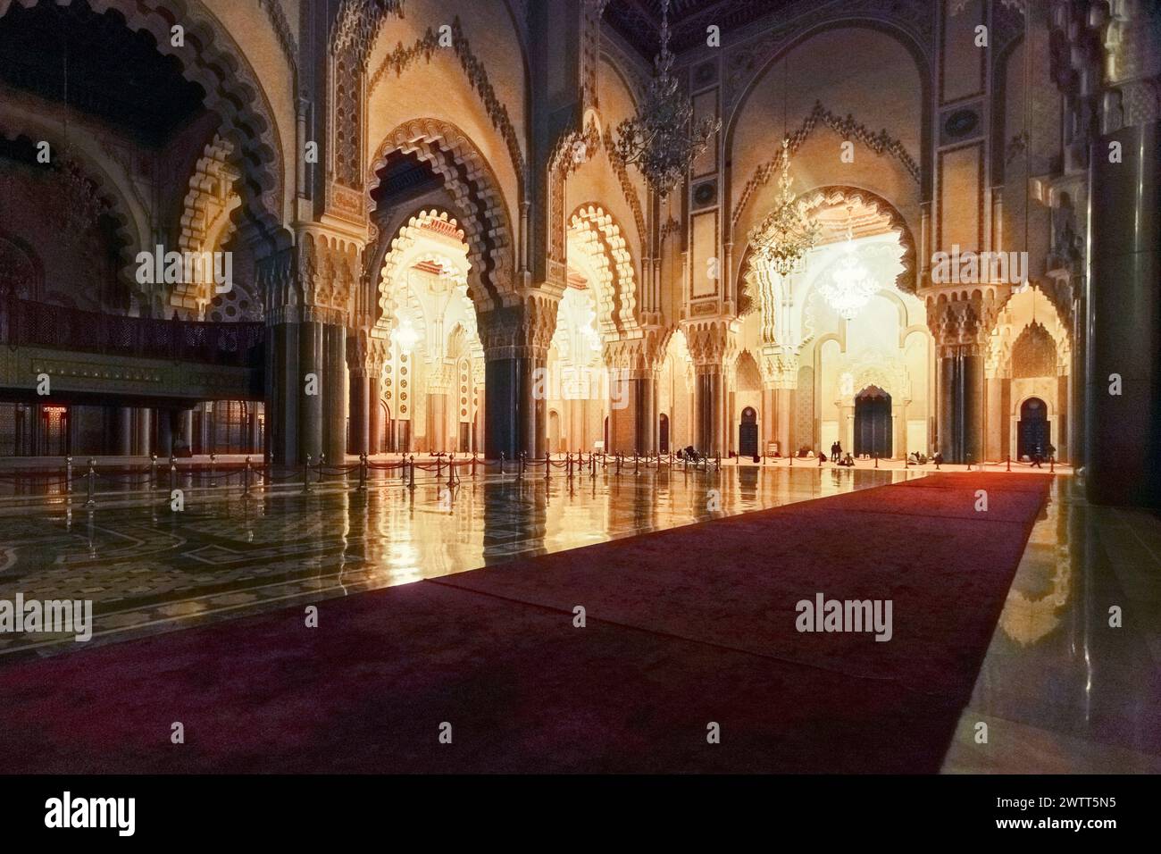 Interior of Casablanca Grand Moche mosque in Morocco Stock Photo - Alamy