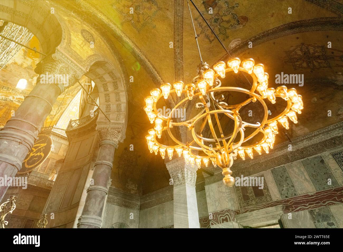 Details of ceilings of Hagia Sofia or Aya Sophia Byzantine church and ...