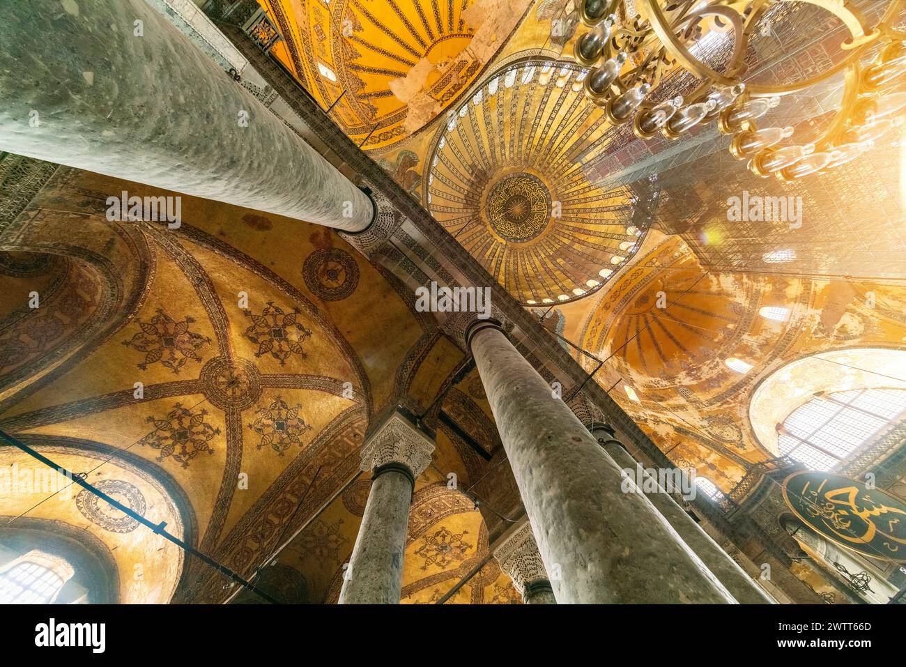 Details of ceilings of Hagia Sofia or Aya Sophia Byzantine church and ...